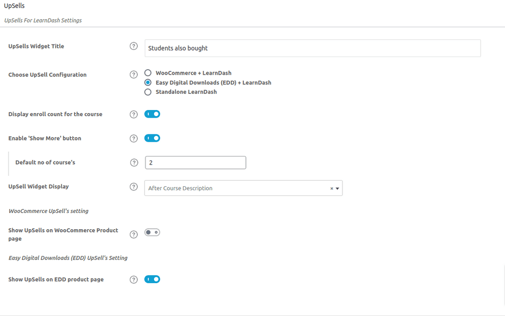 LearnDash Upsell Plugin, Upsell widget LearnDash - SaffireTech